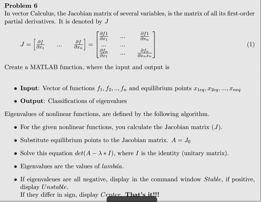 Solved Problem 6In vector Calculus, the Jacobian matrix of | Chegg.com