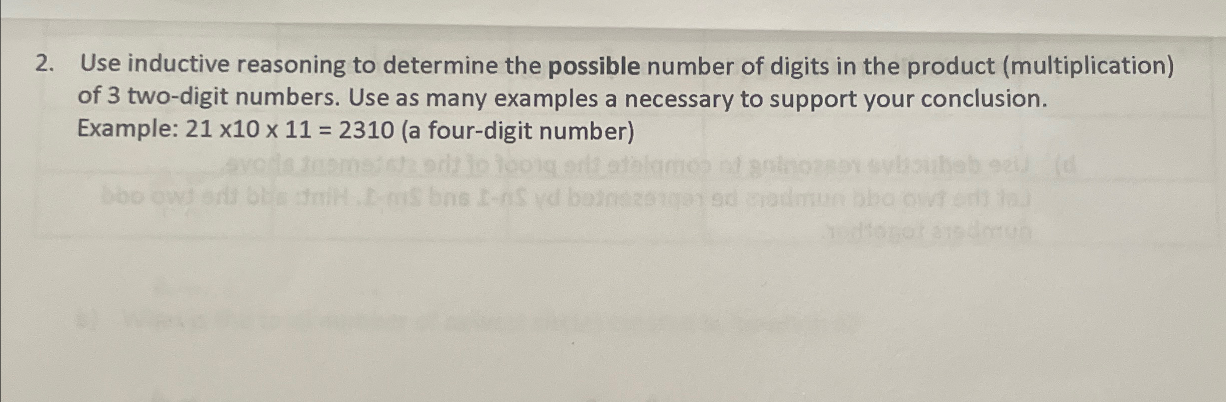 Use inductive reasoning to determine the possible | Chegg.com