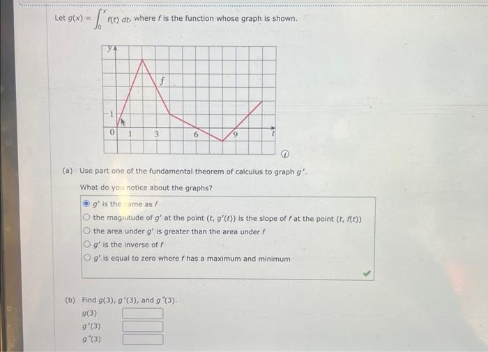 Solved Let g(x)=∫0xf(t)dt, where f is the function whose | Chegg.com