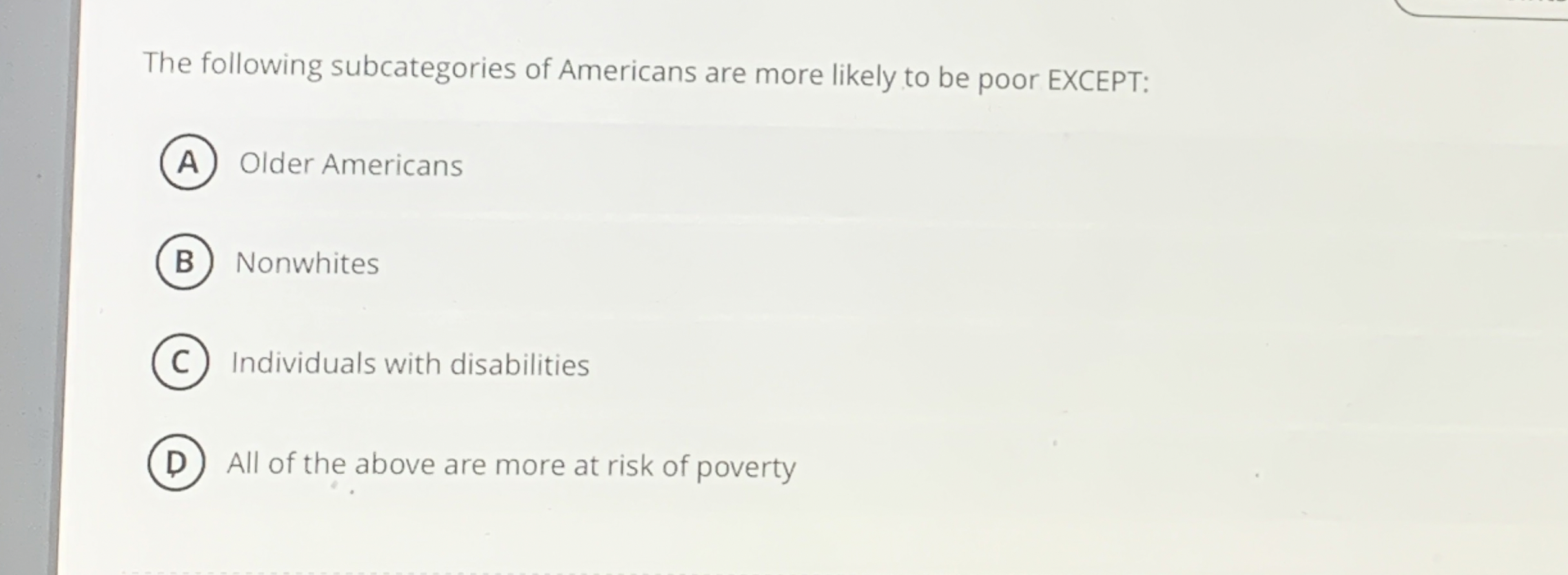 Solved The following subcategories of Americans are more | Chegg.com