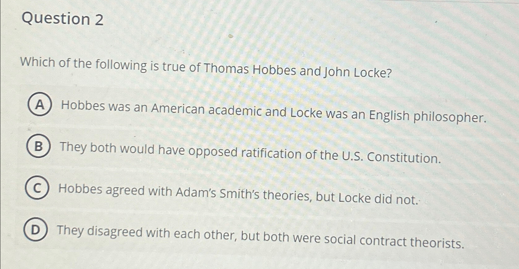 Solved Question 2Which of the following is true of Thomas | Chegg.com