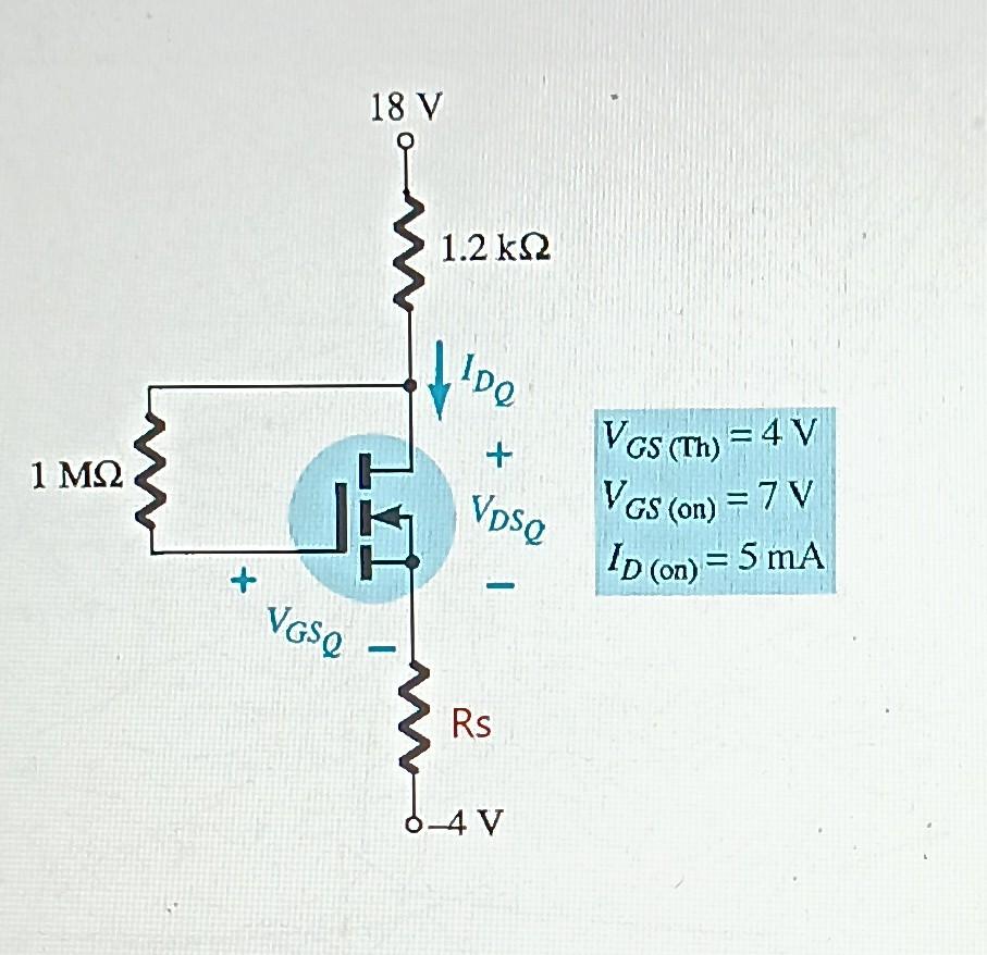 Solved calculate Vgsq, Idq, Vdsq values. Rs = 540ohm | Chegg.com