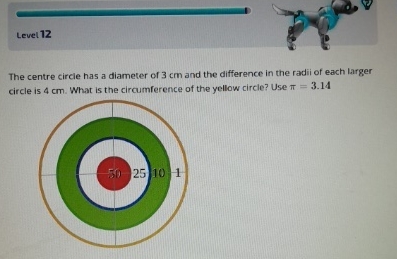 Solved Level 12The centre circle has a diameter of 3cm ﻿and | Chegg.com
