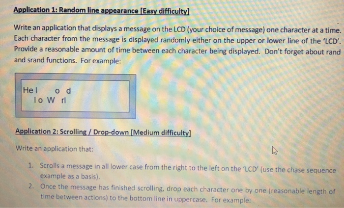 Solved Application 1: Random line appearance (Easy | Chegg.com