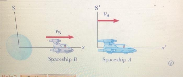 Solved spaceship A moves away from Earth at a speed VA= | Chegg.com