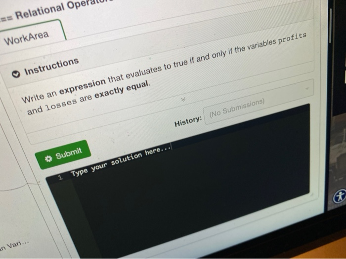 Solved === Relational Operators > 206080 Work Area | Chegg.com