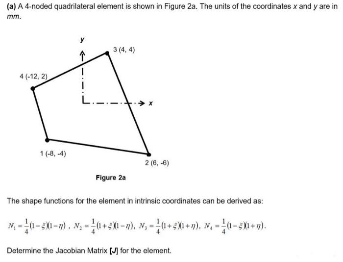 Solved (a) A 4-noded quadrilateral element is shown in | Chegg.com