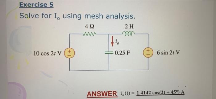 Solved Solve for I0 using mesh analysis. ANSWER | Chegg.com