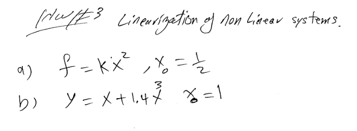 Solved Frlwfts 3 linearization Of Non Linear
