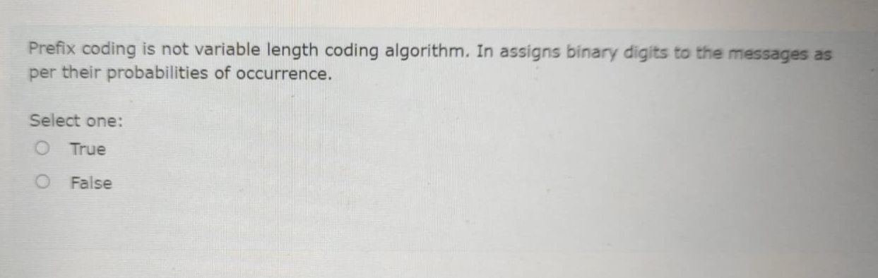 Solved Prefix Coding Is Not Variable Length Coding