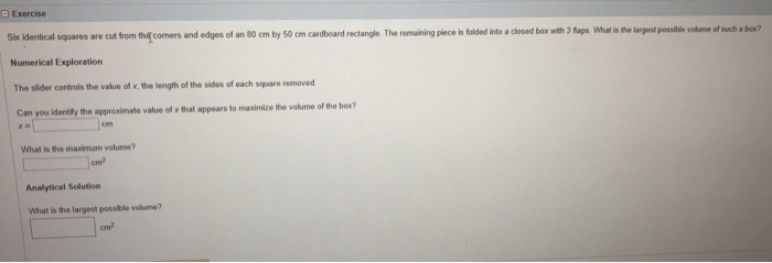 Solved Exercise Six identical squares are cut from the | Chegg.com