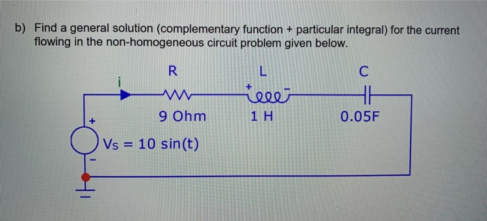 Solved b) Find a general solution (complementary function + | Chegg.com