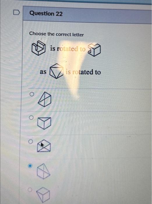 Solved Choose the correct letter is rotated to is rotated to | Chegg.com