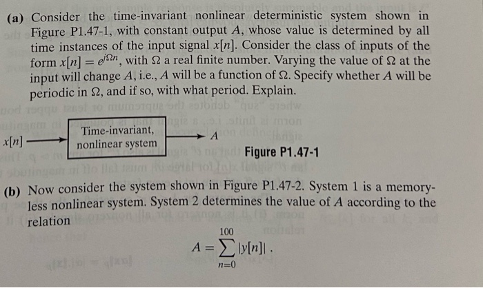 Solved (a) Consider the time-invariant nonlinear | Chegg.com