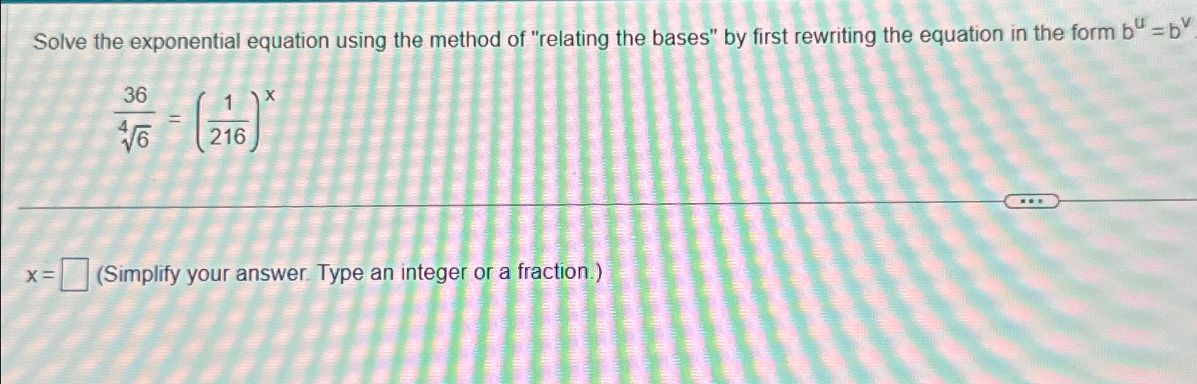 Solved Solve the exponential equation using the method of | Chegg.com