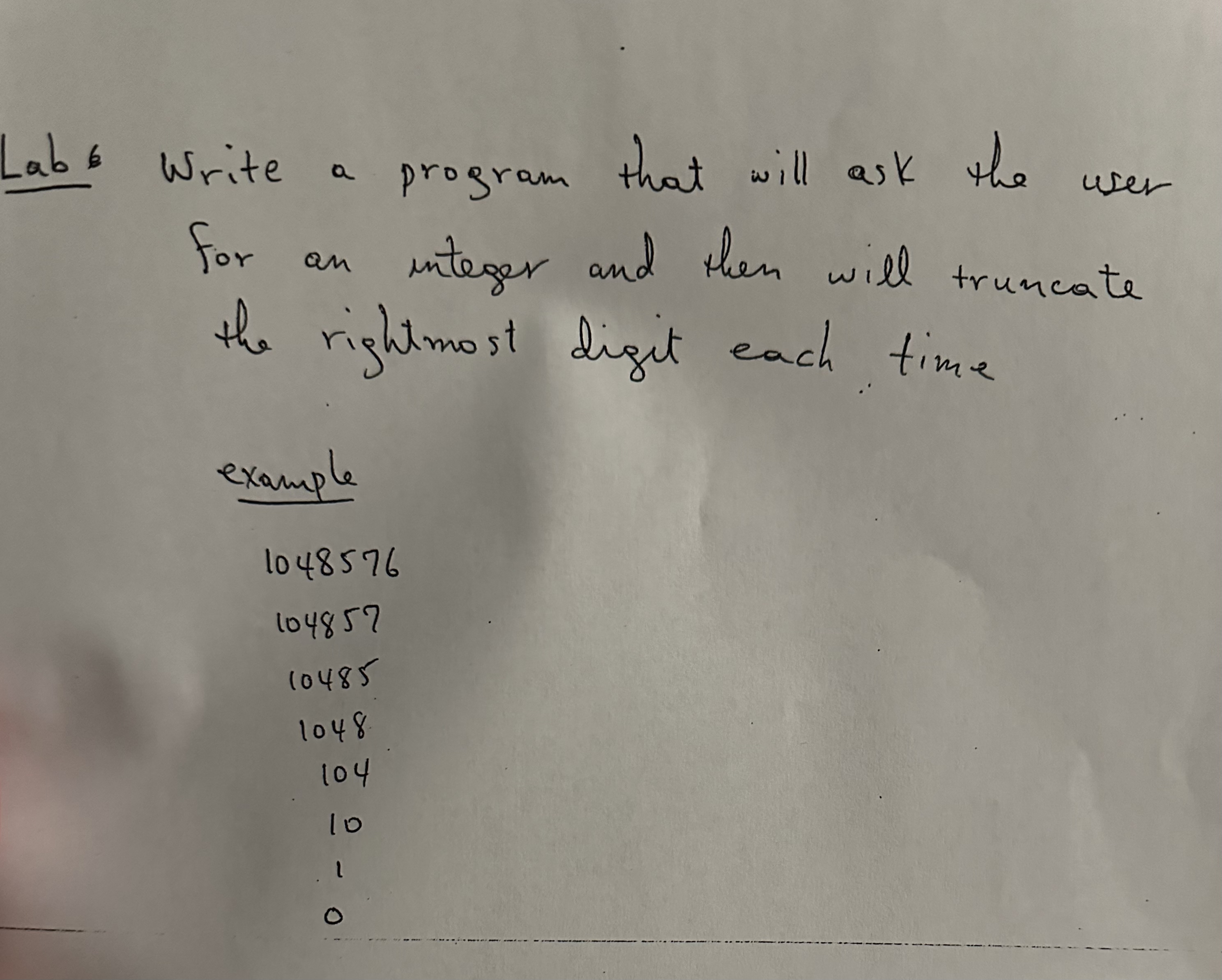 Labs Write a program that will ask the user for an | Chegg.com