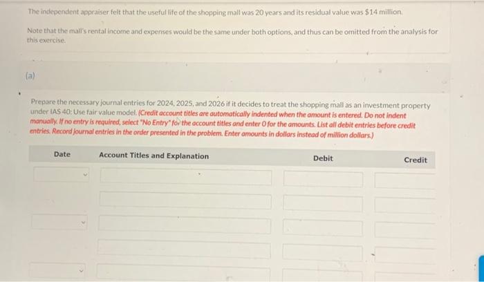 Solved The independent appraiser felt that the useful life | Chegg.com