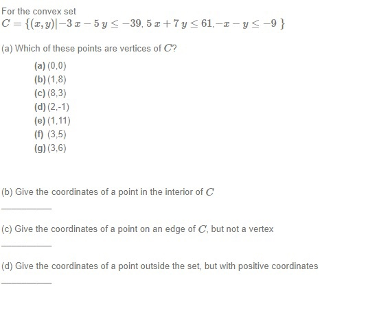 Solved For the convex set C = {(x,y) -3 1-5 y | Chegg.com