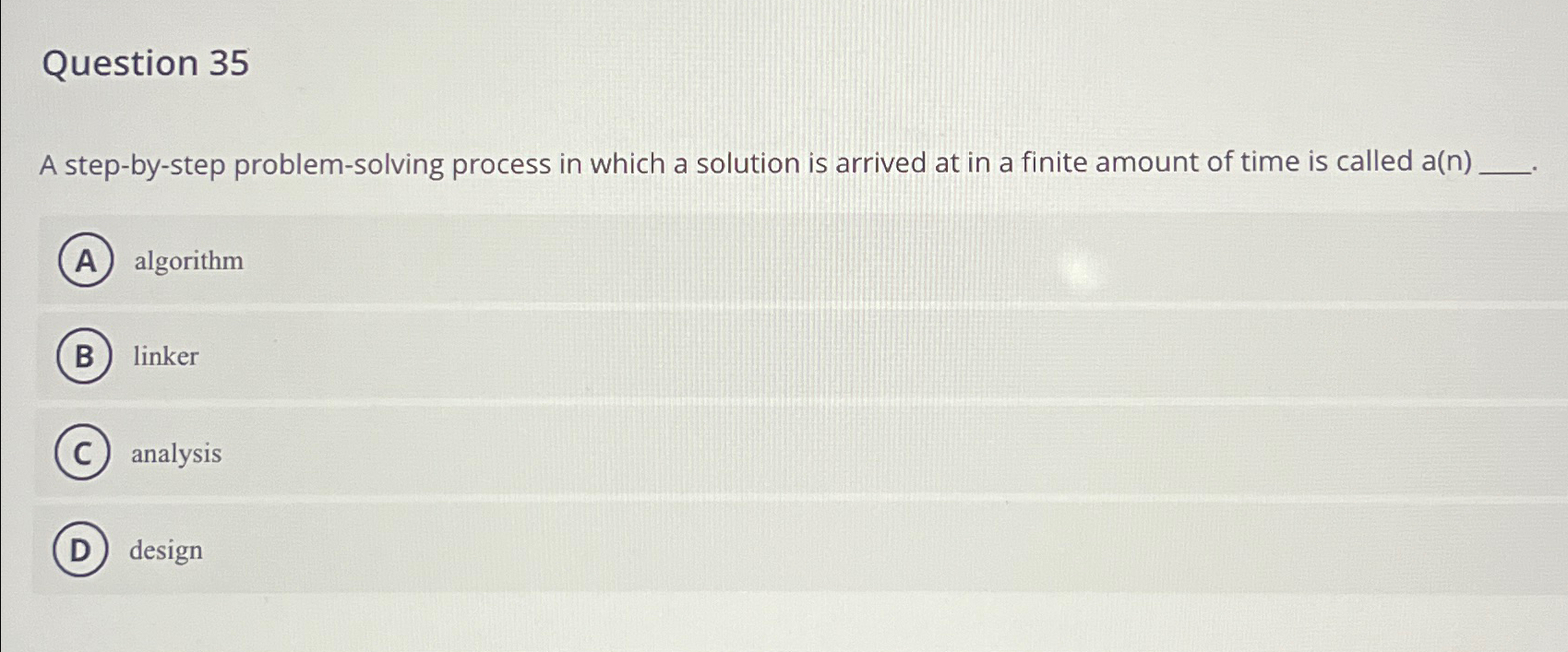 Solved Question 35A step-by-step problem-solving process in | Chegg.com