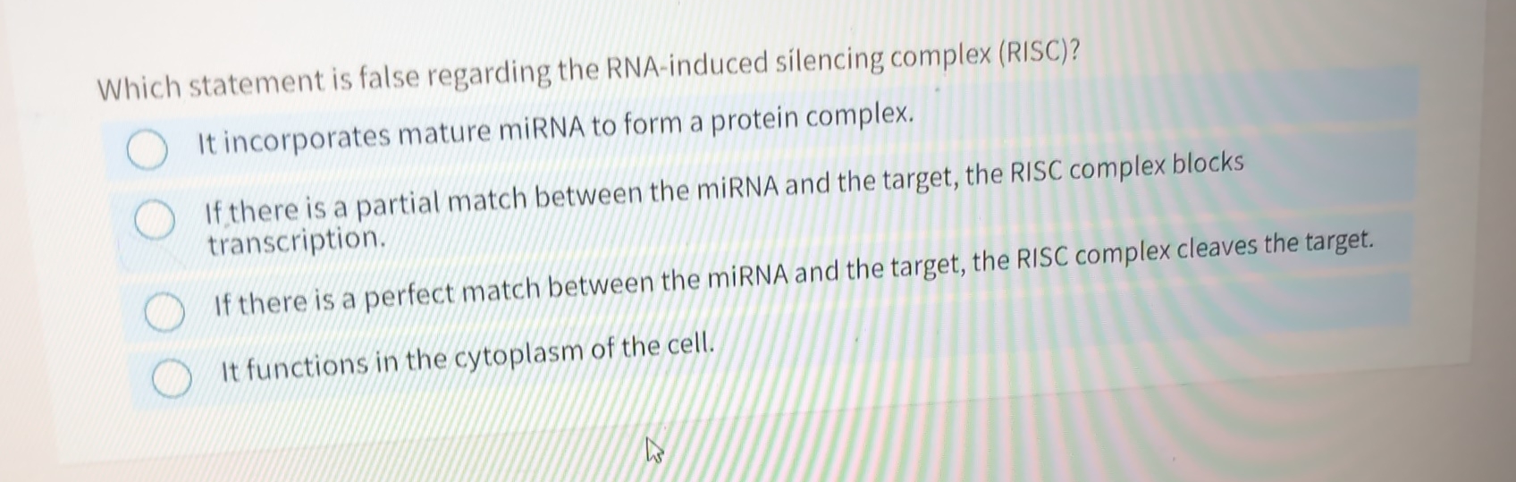 Solved Which statement is false regarding the RNA-induced | Chegg.com