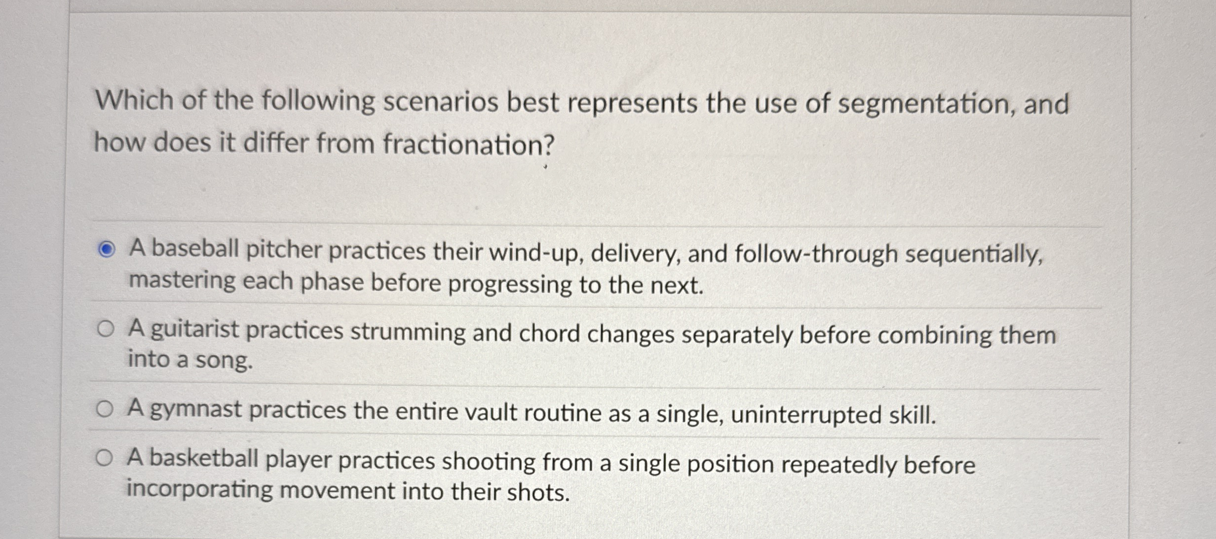 Solved Which of the following scenarios best represents the | Chegg.com