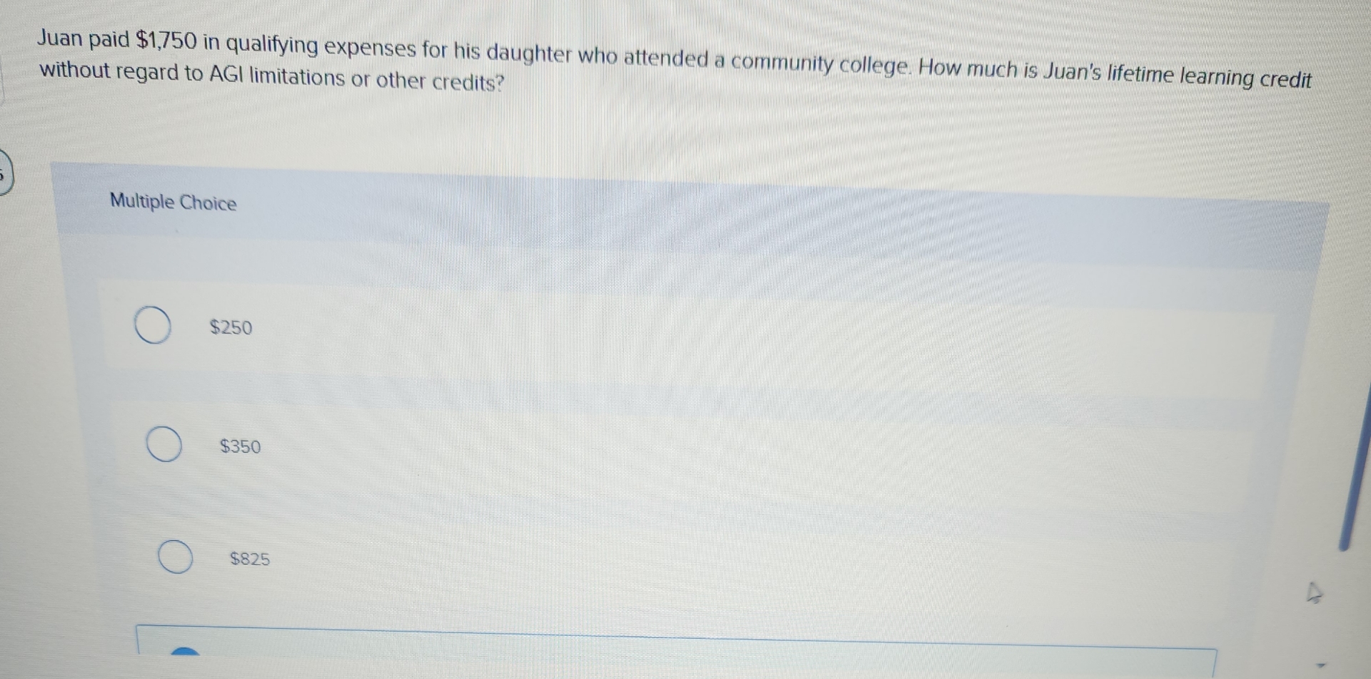 Solved Juan paid $1,750 ﻿in qualifying expenses for his | Chegg.com