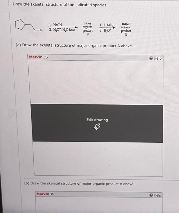 Solved Draw the skeletal structure of the indicated species. | Chegg.com