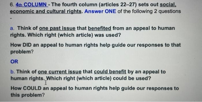 - 5. 3rd COLUMN - The third column (articles 18-21) | Chegg.com