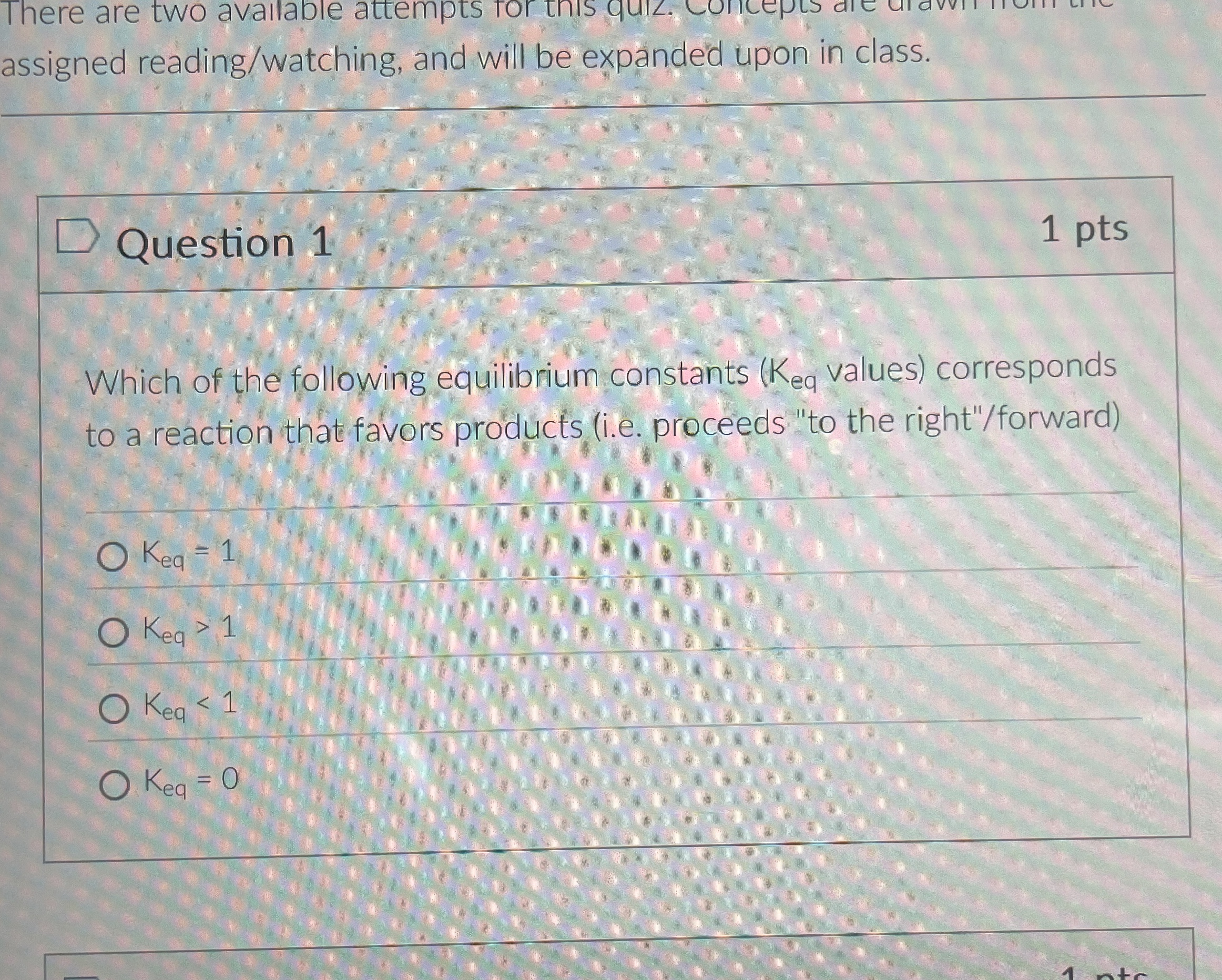Solved Which of the following equilibrium constants (Keq | Chegg.com