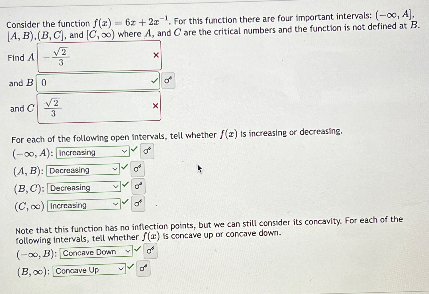 Solved Consider the function f(x)=6x+2x-1. ﻿For this | Chegg.com