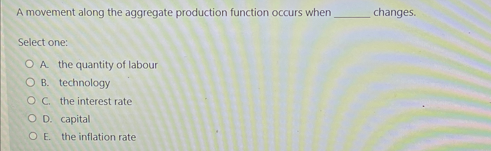 Solved A movement along the aggregate production function | Chegg.com