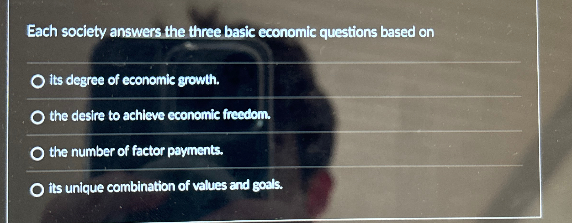 Solved Each society answers the three basic economic | Chegg.com