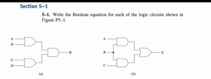 Solved Section 5 1 5 1 Write The Boolean Equation For Each