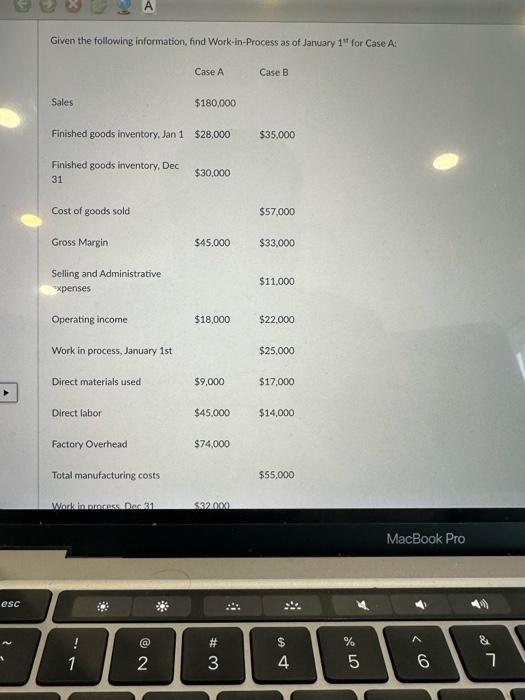 Solved Given the following information, find Work-in-Process | Chegg.com