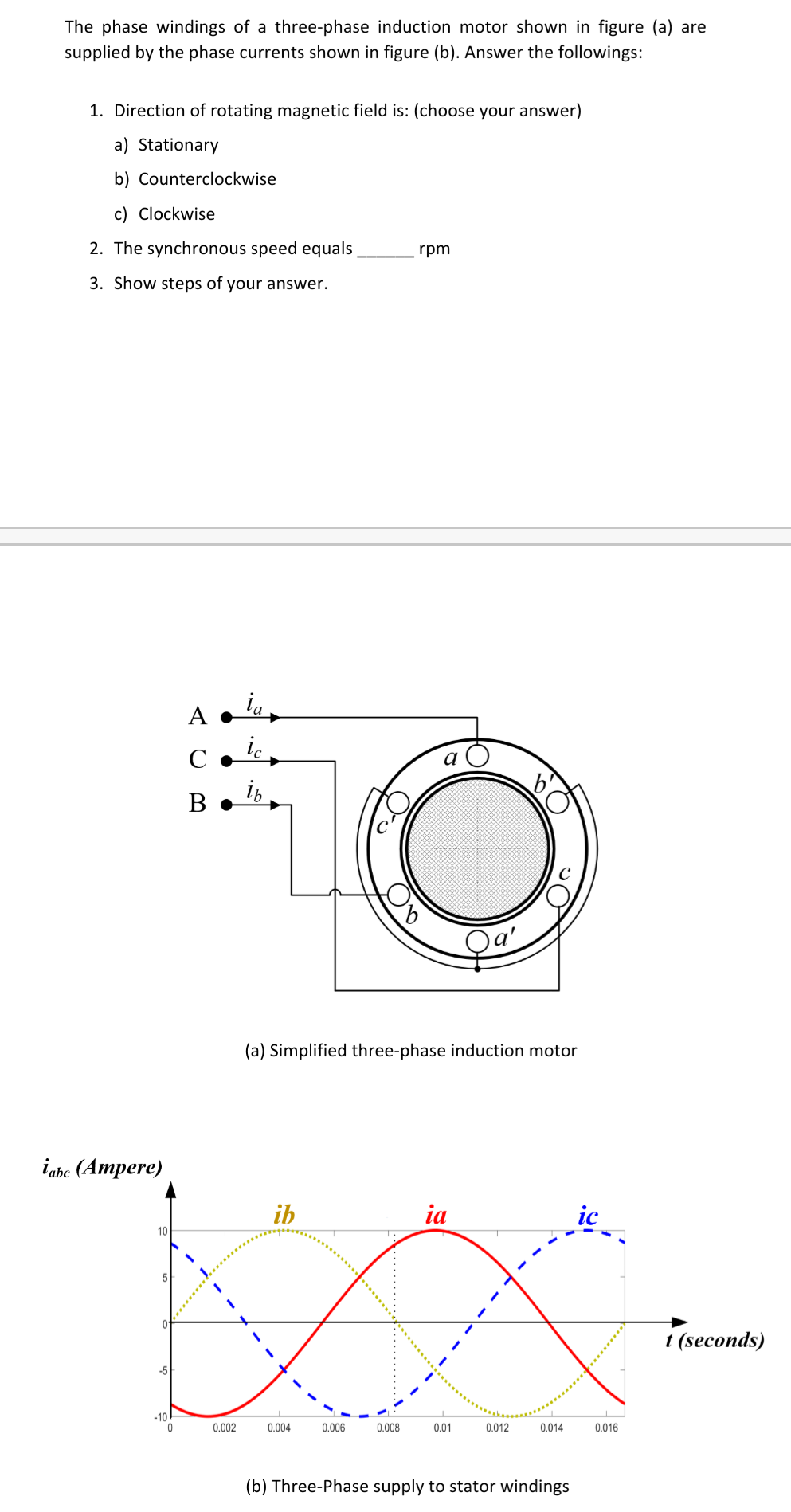 Solved The phase windings of a three-phase induction motor | Chegg.com