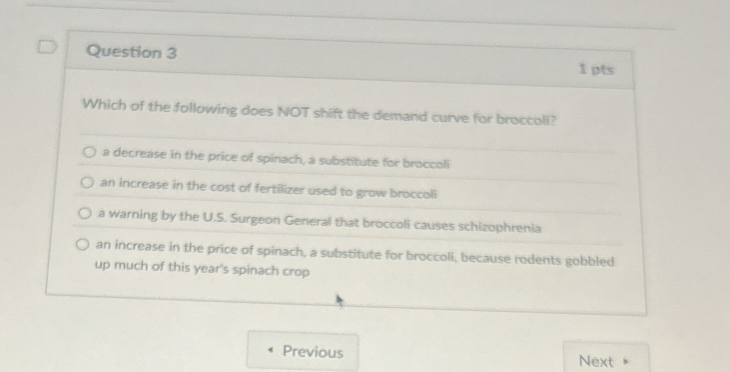 Solved Question 31 ﻿ptsWhich of the following does NOT shift | Chegg.com