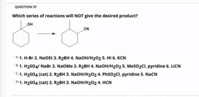 Solved Which series of reactions will NOT give the desired | Chegg.com