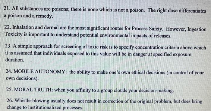 21. All substances are poisons; there is none which | Chegg.com