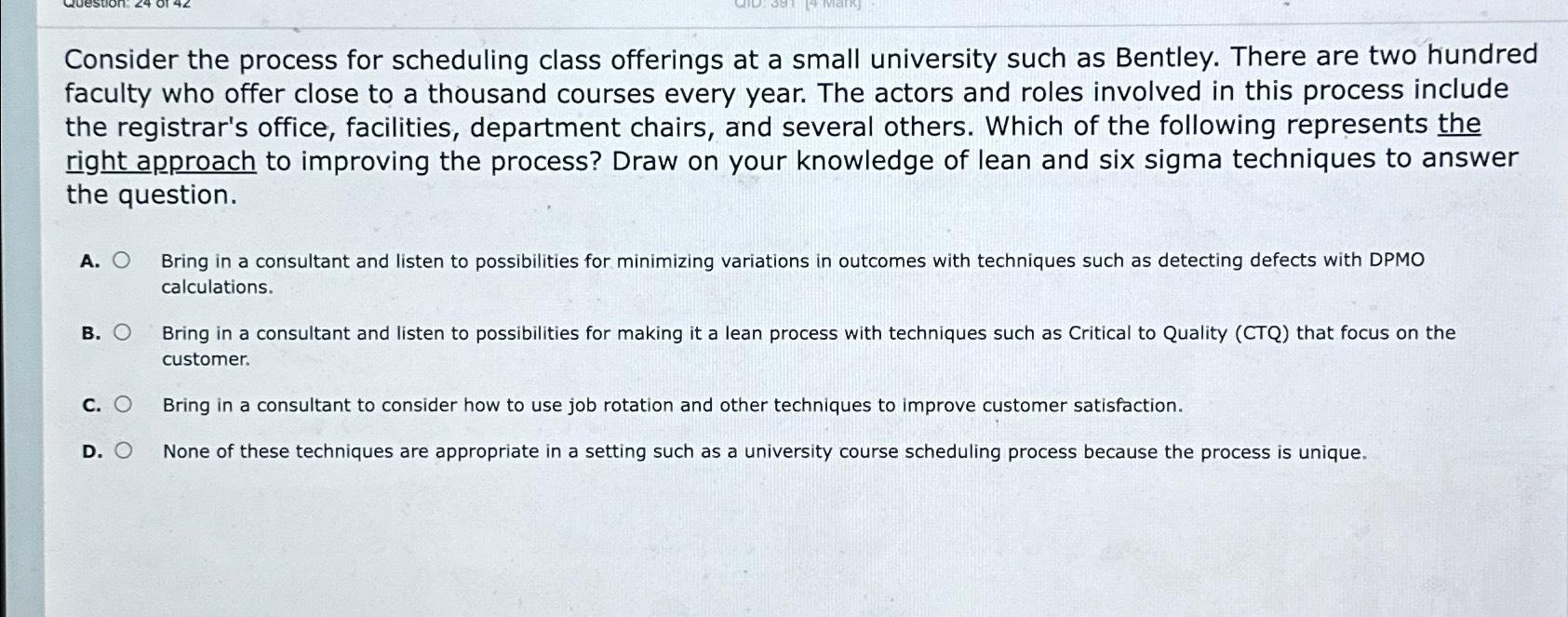 Solved Consider the process for scheduling class offerings | Chegg.com