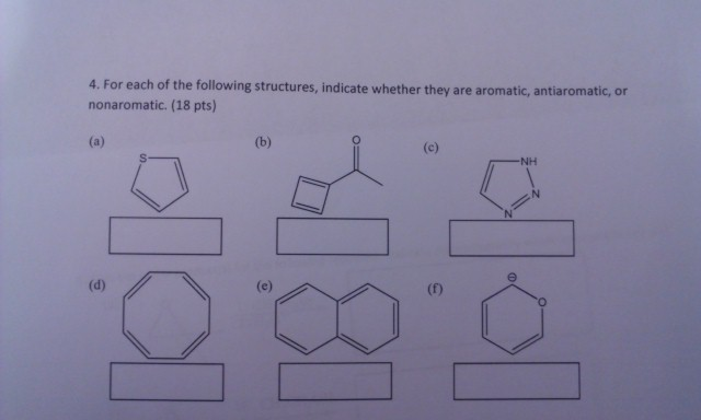 Solved For each of the following structures, indicate | Chegg.com