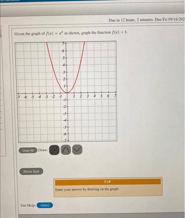 Solved Given the graph of f(x)=x2 as shown, graph the | Chegg.com