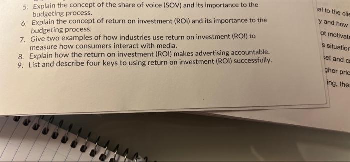 Solved 5. Explain the concept of the share of voice (SOV) | Chegg.com