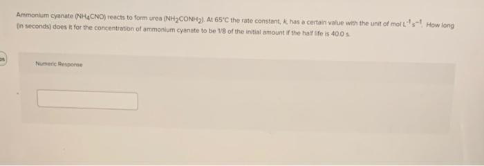 Solved Ammonium cyanate (NH4CNO) reacts to form urea (NH | Chegg.com