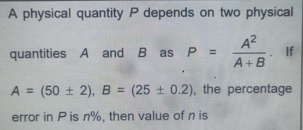 Solved A physical quantity P depends on two physical | Chegg.com
