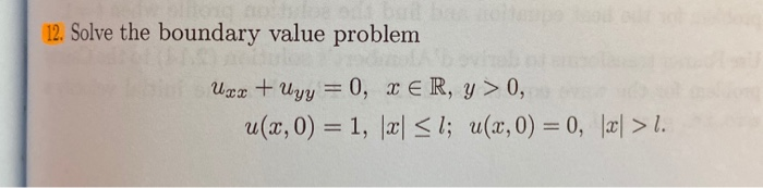 Solved bat 12. Solve the boundary value problem Ux+uyy= 0, | Chegg.com