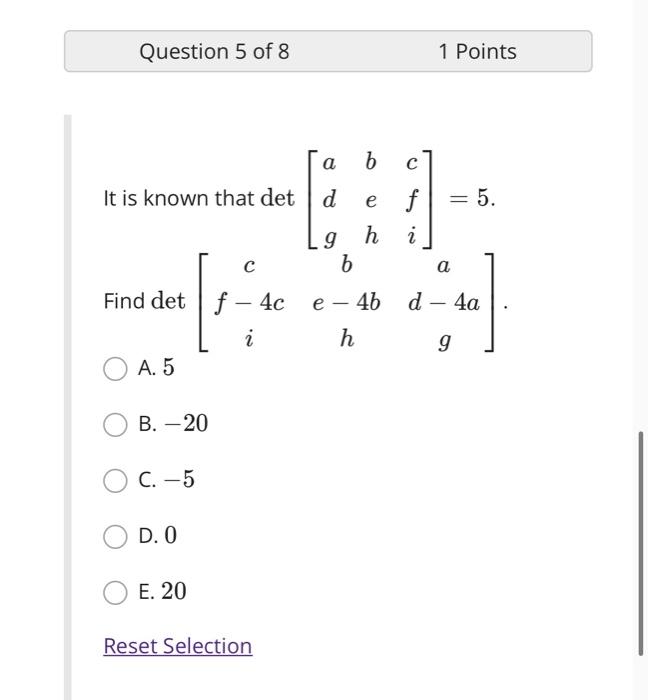 Solved known that det ⎣⎡adgbehcfi⎦⎤=5. det | Chegg.com Solved known that det ⎣⎡adgbehcfi⎦⎤=5. det | Chegg.com