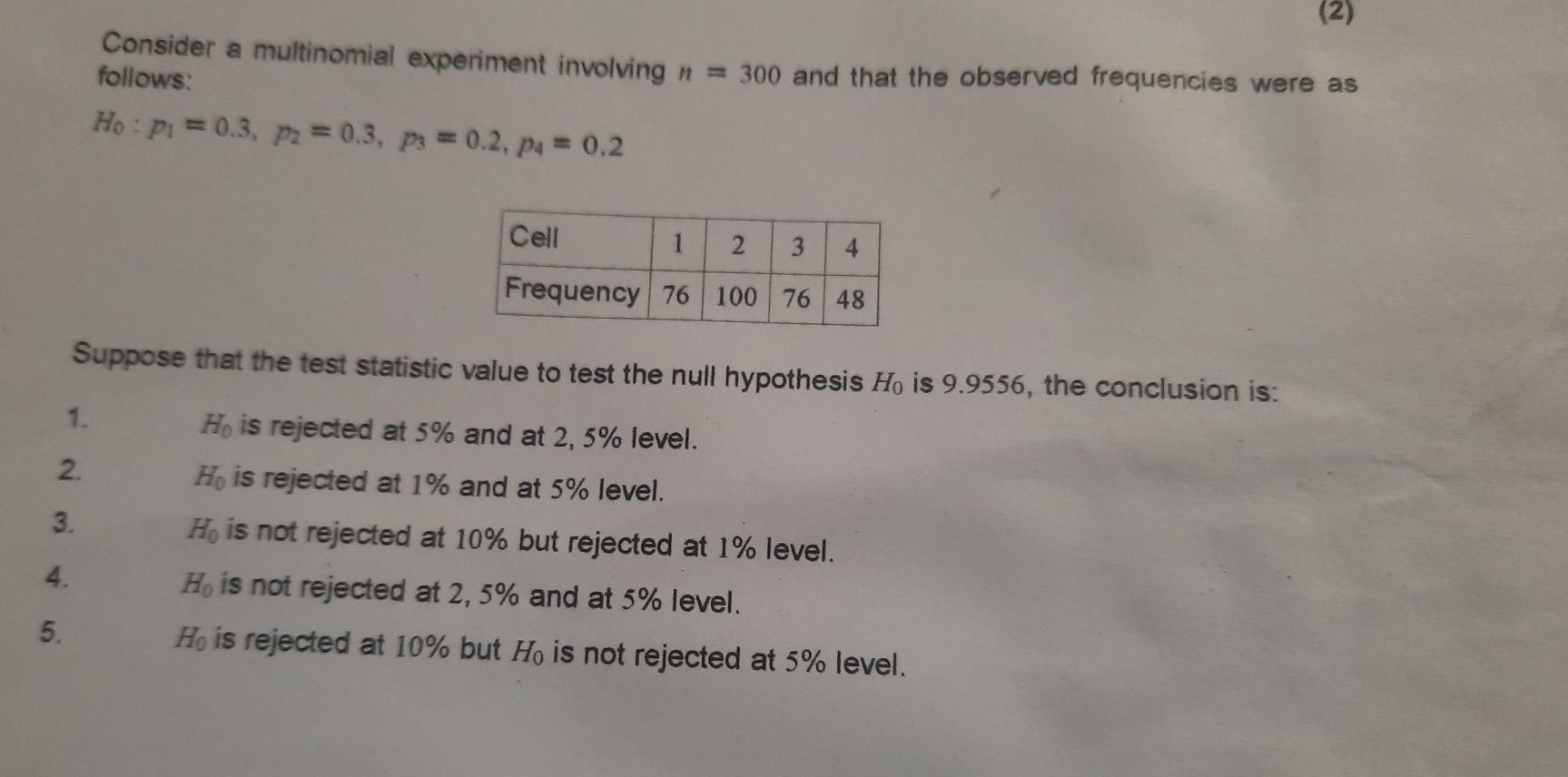 Solved Consider a multinomial experiment involving n = 300 | Chegg.com