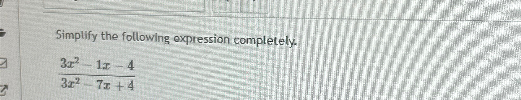 Simplify the following expression | Chegg.com