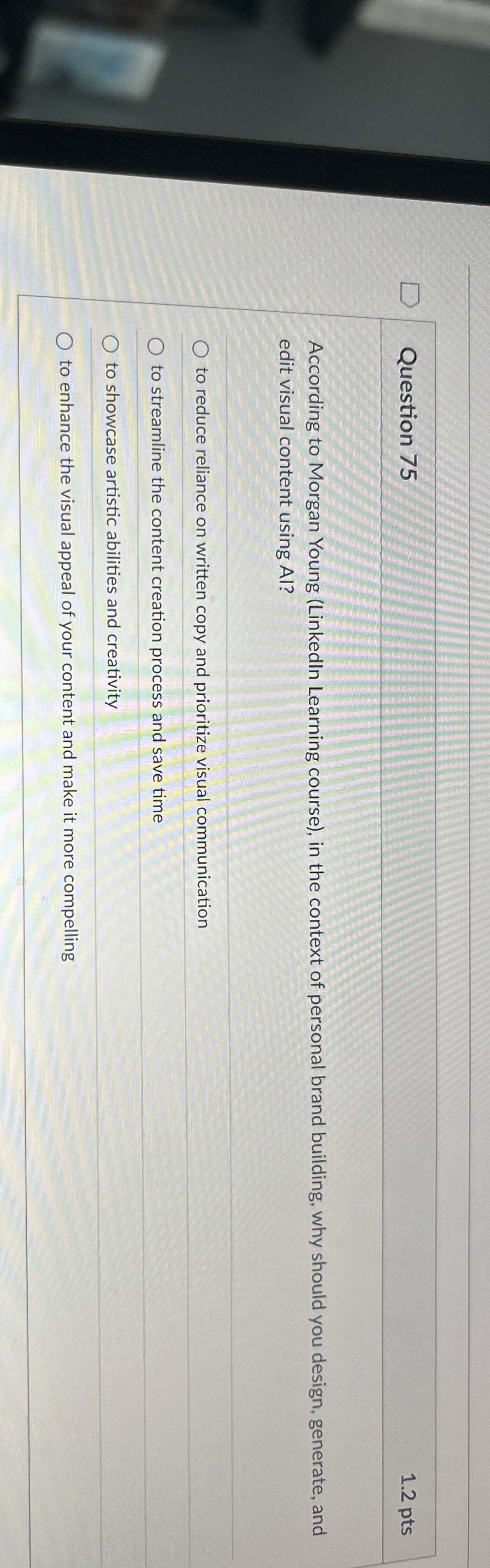 Solved Question 751.2 ﻿ptsAccording to Morgan Young | Chegg.com