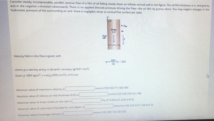 Solved Consider steady, incompressible parallel, laminar | Chegg.com